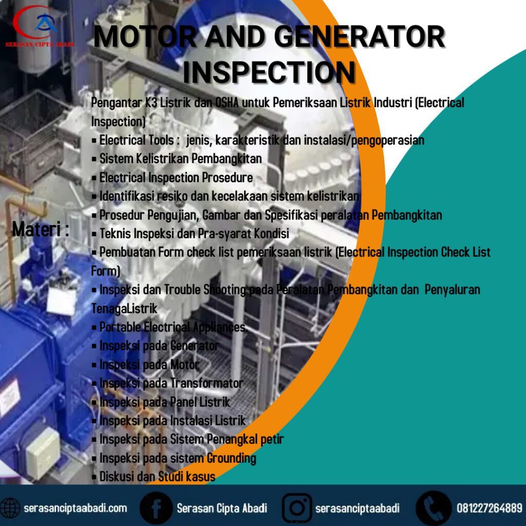 MOTOR AND GENERATOR INSPECTION – Serasan Cipta Abadi