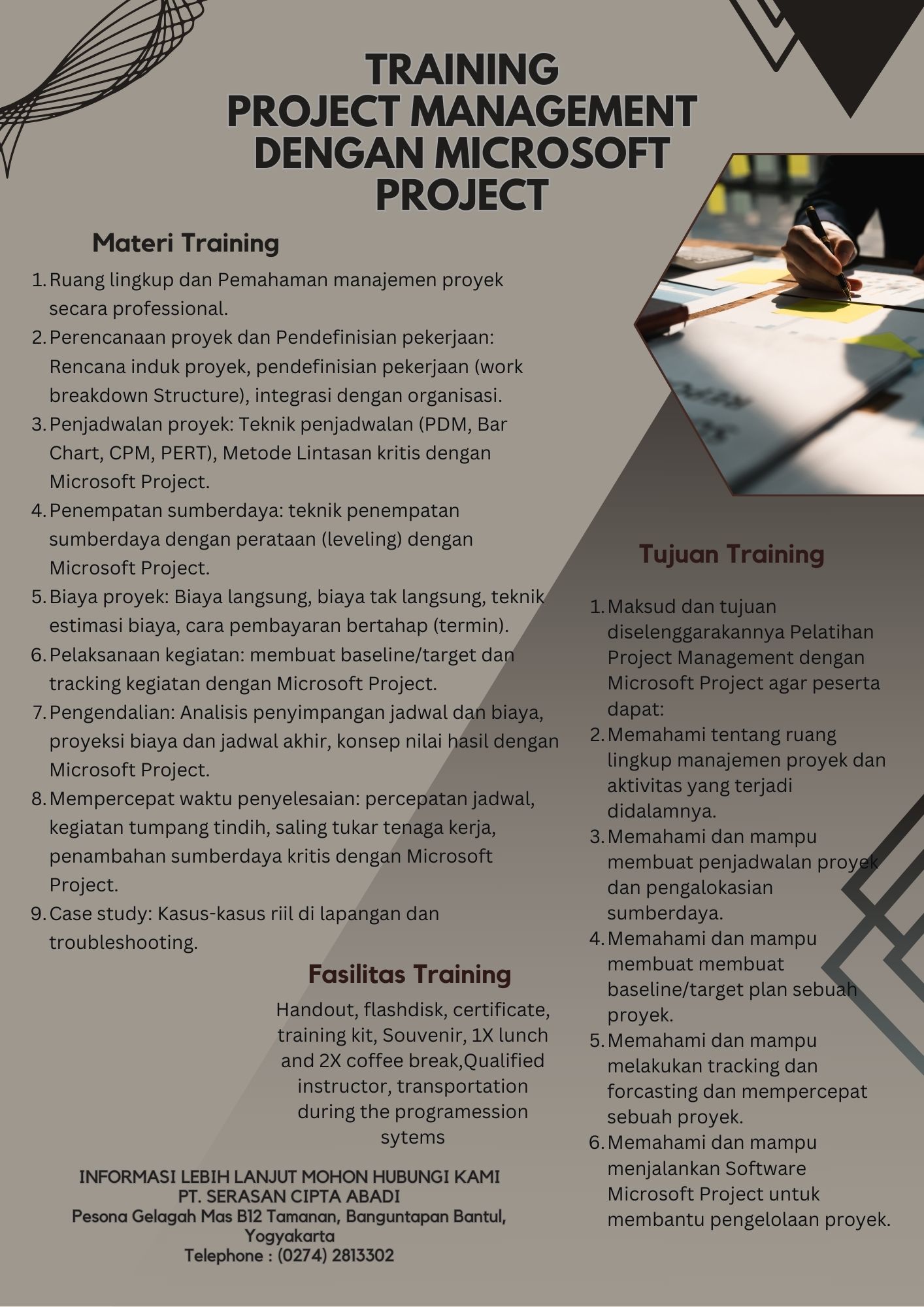 PROJECT MANAGEMENT DENGAN MICROSOFT PROJECT – Serasan Cipta Abadi